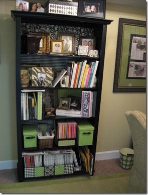 Creative Home Expressions: Dressing a Bookcase & Using Some Fabric